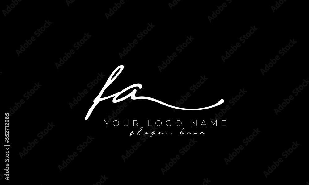 handwriting letter FA logo design vector illustration Stock Vector ...