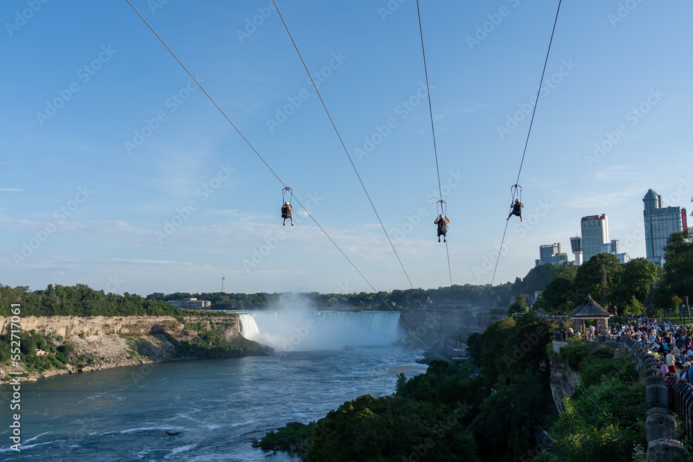 Niagara Falls, ON, Canada - July 23, 2022: Three unrecognisable people ...