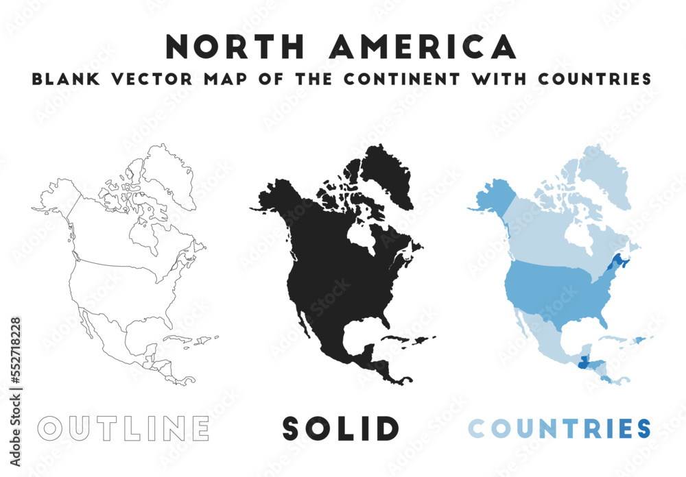 North America map. Borders of North America for your infographic ...