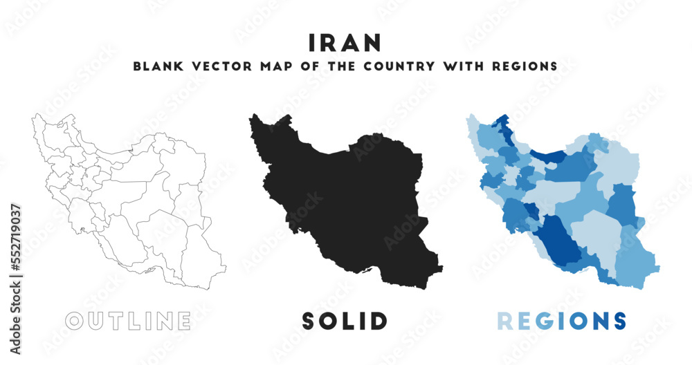 Iran map. Borders of Iran for your infographic. Vector country shape ...