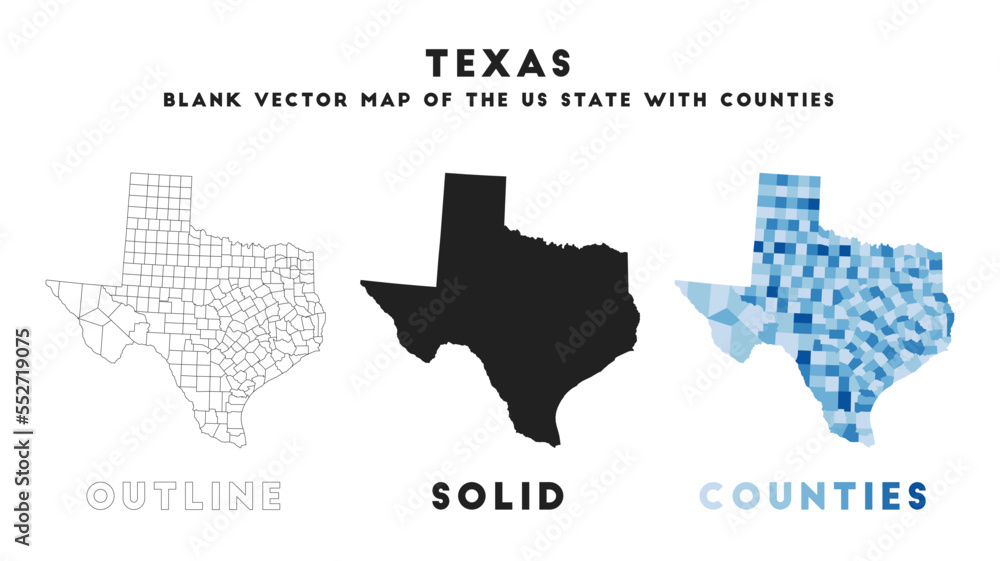 Texas map. Borders of Texas for your infographic. Vector us state shape ...