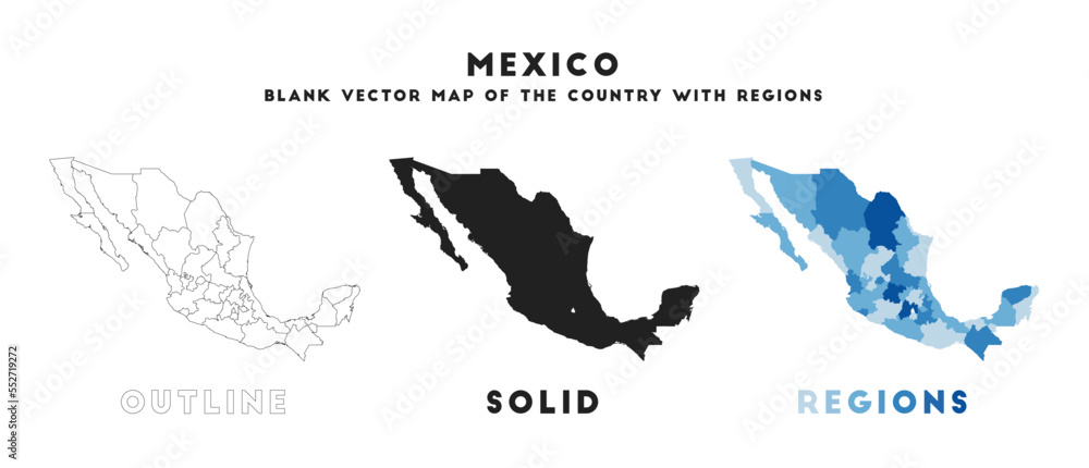 Mexico map. Borders of Mexico for your infographic. Vector country ...