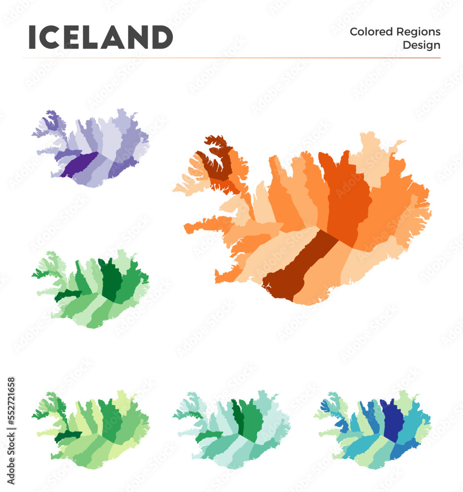 Iceland map collection. Borders of Iceland for your infographic ...