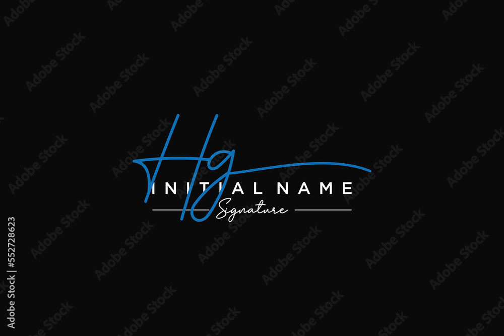 Initial HG signature logo template vector. Hand drawn Calligraphy ...