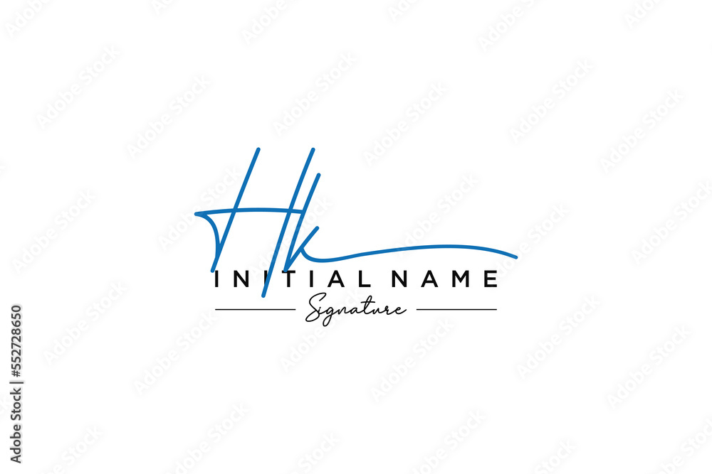 Initial HK signature logo template vector. Hand drawn Calligraphy ...