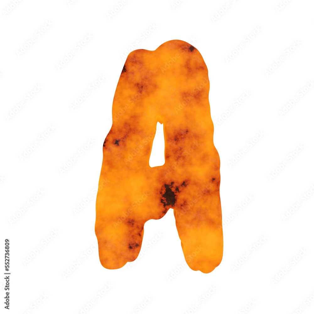 lava text effect letter A. 3d render Stock Illustration | Adobe Stock