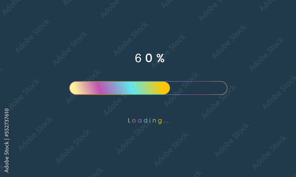 60 percent rainbow loading bar, luplouad user interface, colorful ...