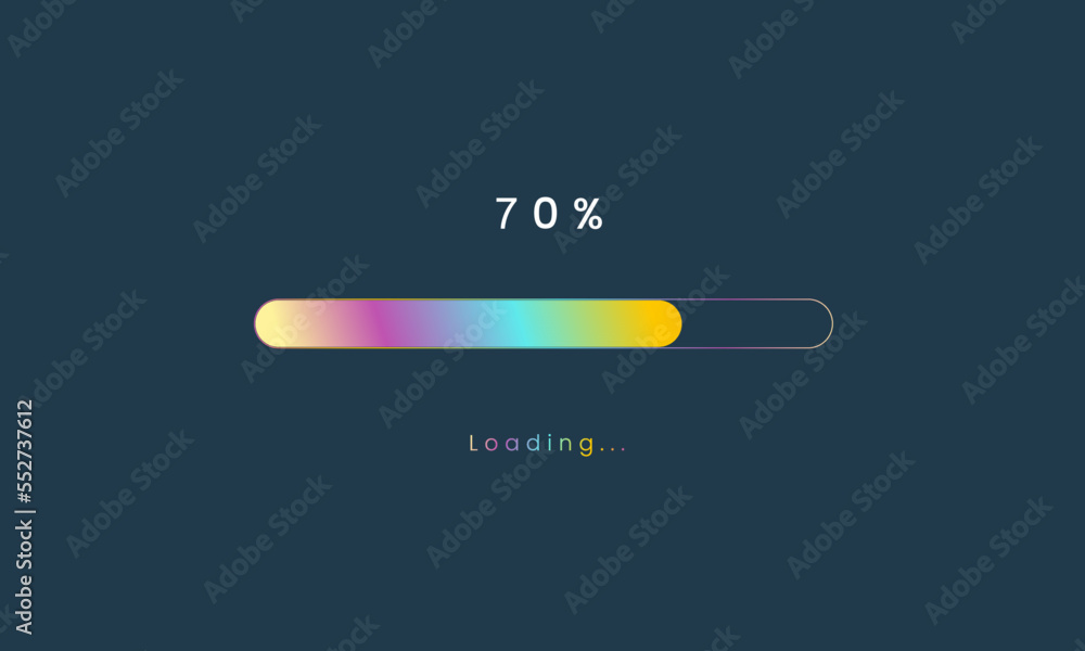 70 percent rainbow loading bar, luplouad user interface, colorful ... 70 percent rainbow loading bar, luplouad user interface, colorful ...