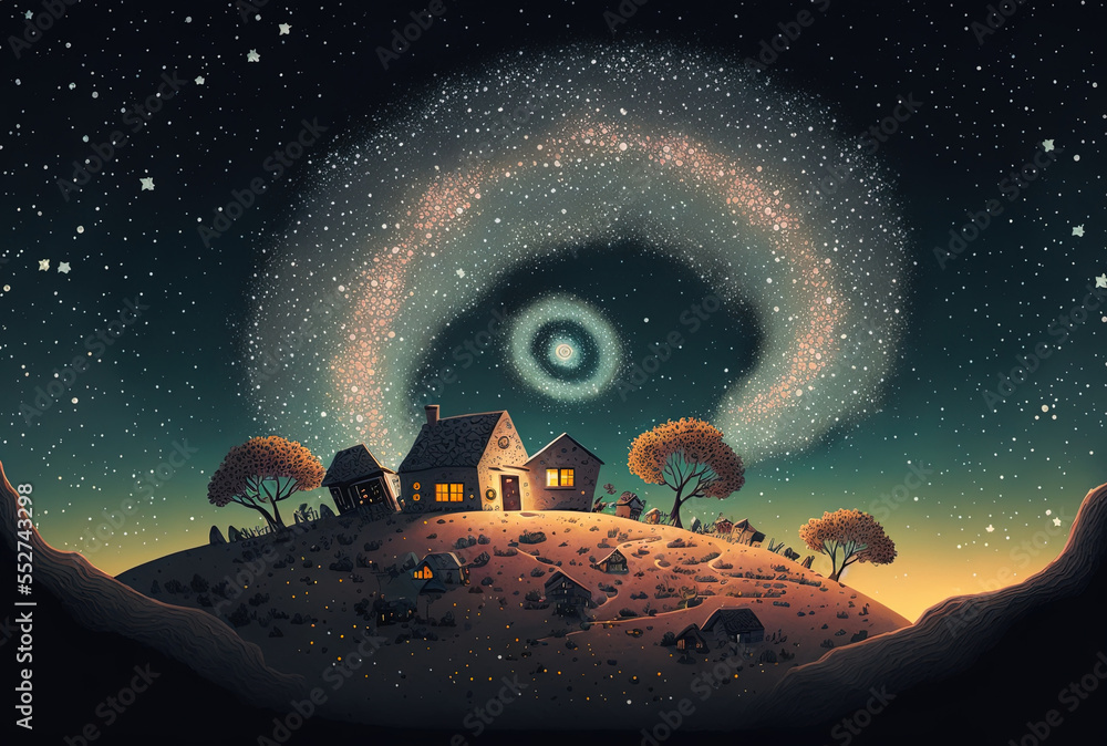 A picture of the Milky Way. Generative AI Stock Illustration | Adobe Stock