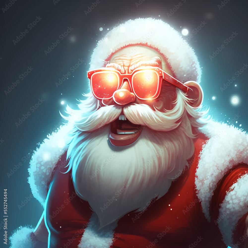 Santa Claus Wearing Sunglasses made with Generative AI Stock ...