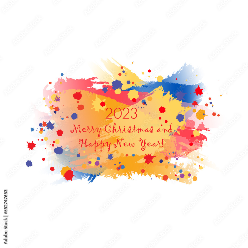 2023 happy new year. red text on white festive background with color ...