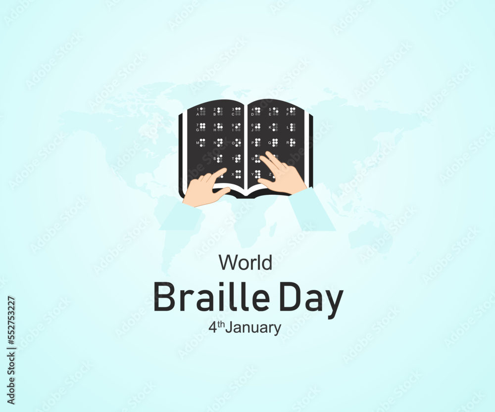 World Braille Day. 4 January. Poster, Banner, card, template ...