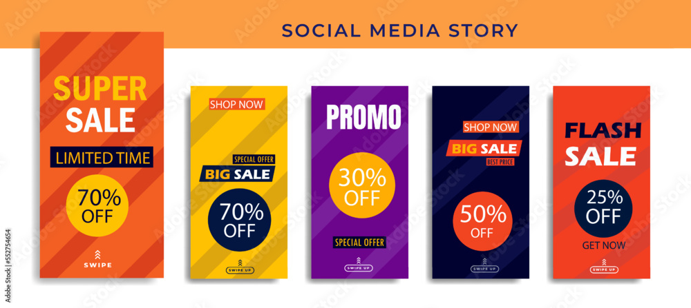 Set 5 of Social Media Networks Stories Banner Background,Mobile App ...