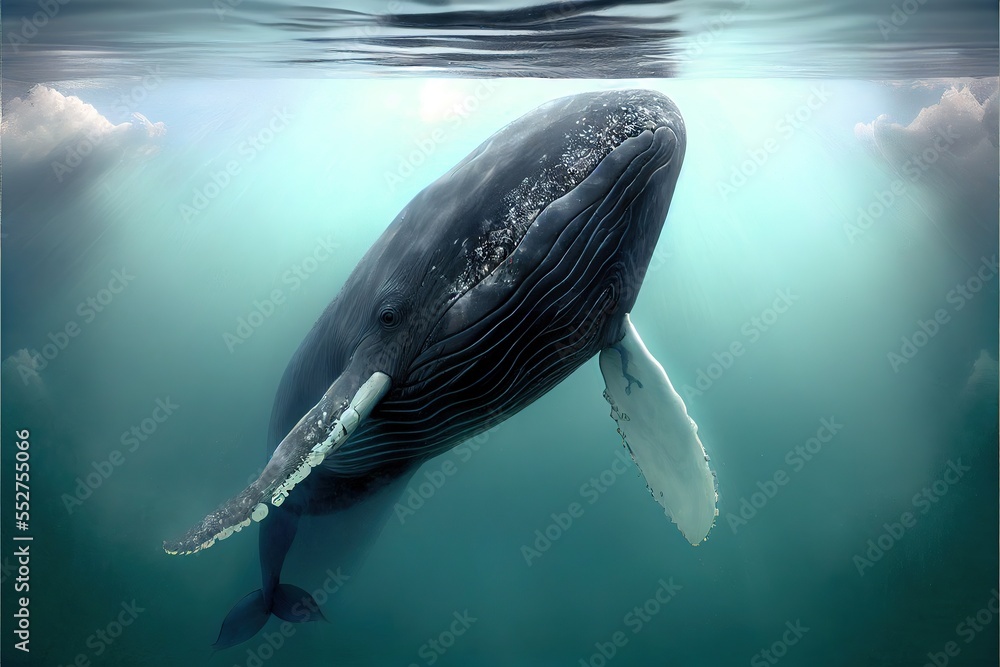 Beautiful whale in the sea, stunning Ai generated photorealistic ... Beautiful whale in the sea, stunning Ai generated photorealistic ...