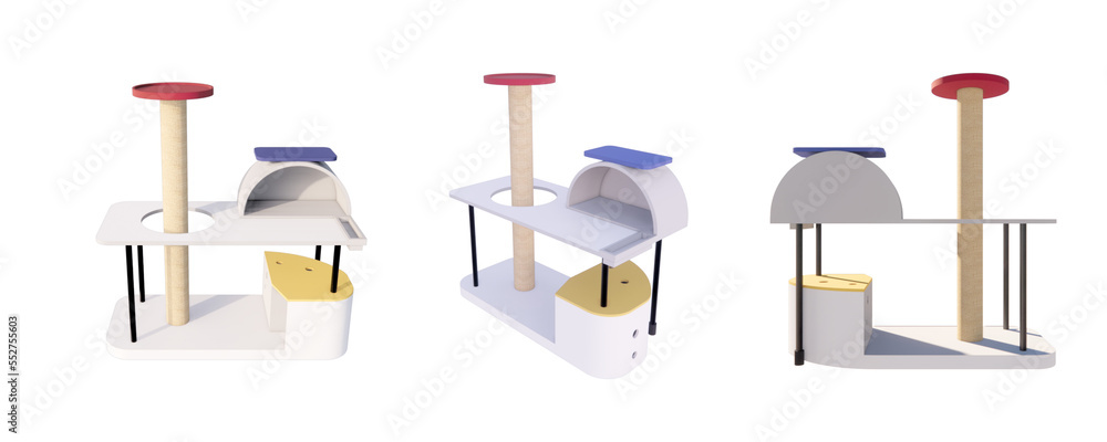 cat house on white background 3d png file Stock Illustration | Adobe Stock