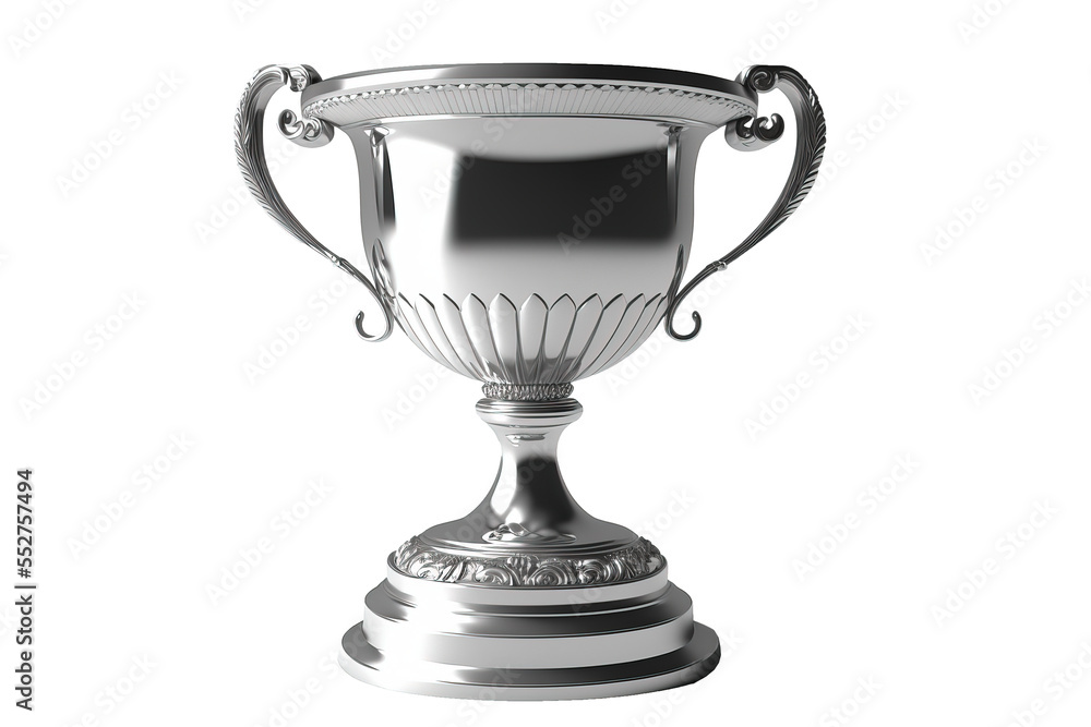 Silver trophy cup or champion cup. isolated, png. Digital art Stock ...