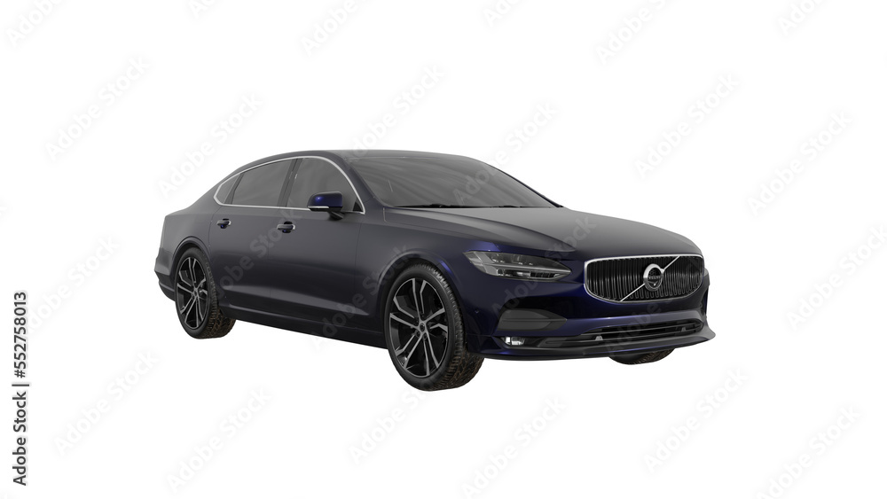 VOLVO S90, 3d rendering of VOLVO Denim Blue car on PNG transparent ...