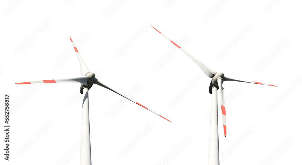 Wind turbine isolated on transparent background, PNG. Stock Photo ...