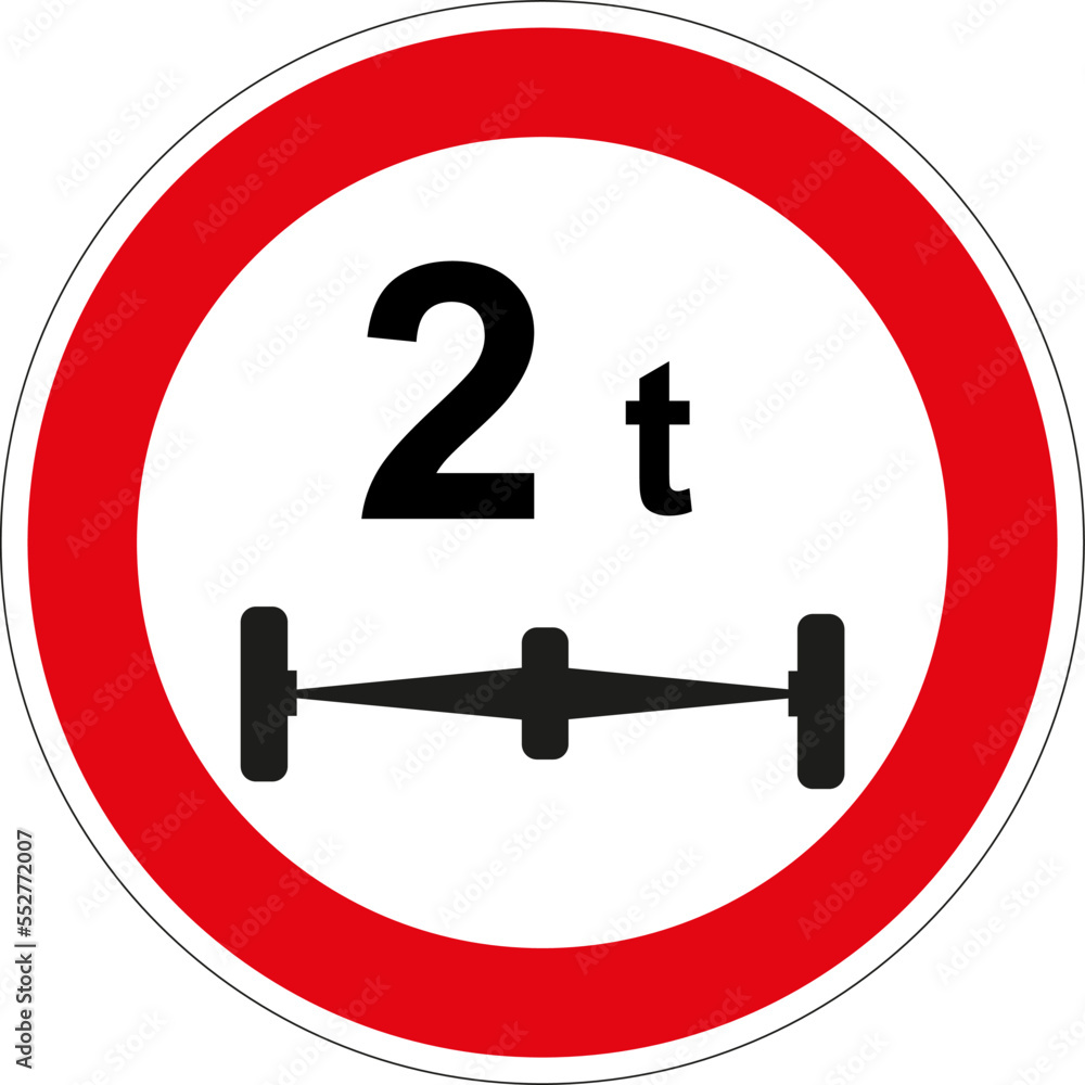 Panneau routier français: Accès interdit aux véhicules de plus de deux ...