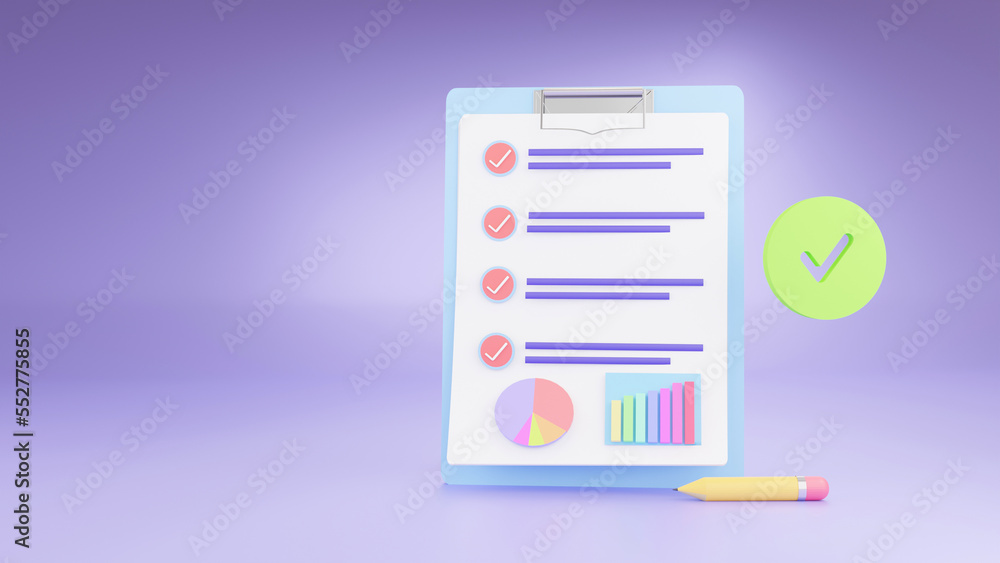 3d clipboard task plan management todo check list and then Business ...