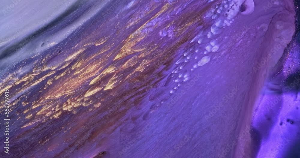 Lilac-gold bright colorful paint abstraction background. Shiny golden ...