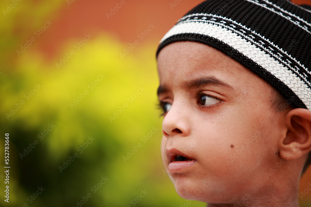 Profile Young Serious Pakistani Muslim Boy Looking Sideways Stock Photo ...
