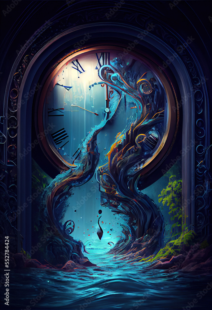 liminal space overtakes the unstoppable flow of time Stock Illustration ...