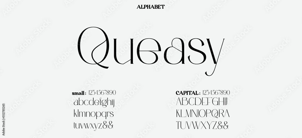 Digital modern with small and capital alphabet font and vector ...
