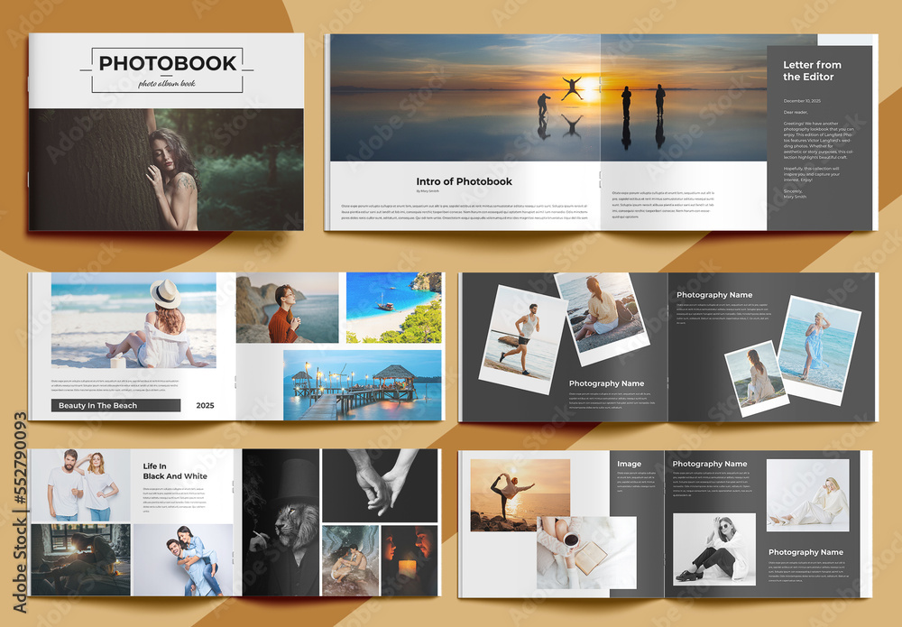 Photobook Design Template Stock Template | Adobe Stock