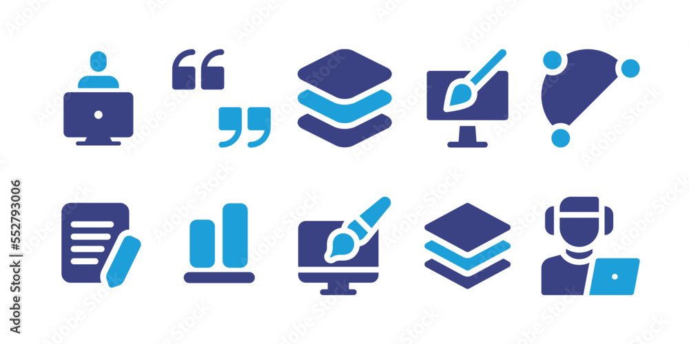 Edit icon set. Duotone color. Vector illustration. Containing a content ...