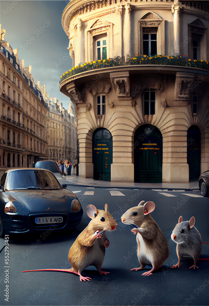 Mice in Paris, Paris, France, animal, fable, fantasy, fairy tale, cute ...