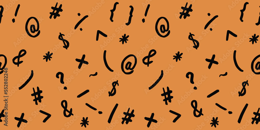 pattern with the image of keyboard symbols. Punctuation marks. Template ...