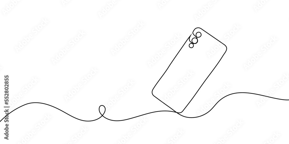 Continuous line drawing of smartphone. Vector illustration Stock Vector ...