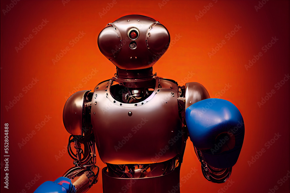 Robot boxer winner of the Olympic Games. Futuristic Sport 2030 ...