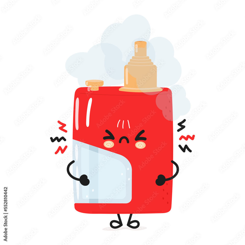 Cute funny running vape. Vector hand drawn cartoon kawaii character ...