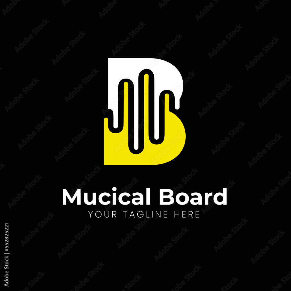 Bm. musical board logo. abstract logo. minimal logo. music logo.m logo ...