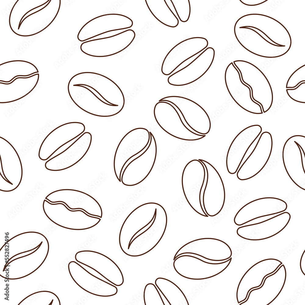 Coffee bean seamless pattern on transparent background. Stock ...