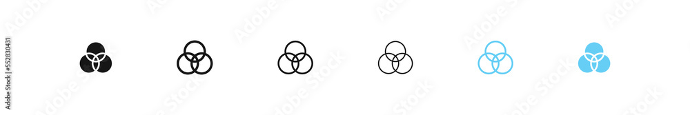 Color circle icon. RGB and CMYK diagram pallete sign. Mixing colour ...