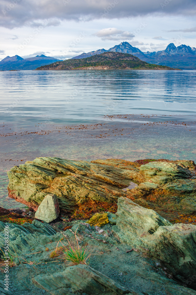 Cover page with beautiful and colorful landscape at Ensenada Zaratiegui ...