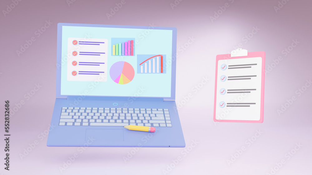 3d clipboard task plan management todo check list and then Business ...