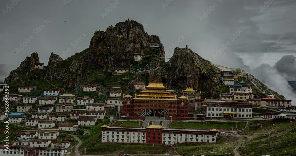 Zizhu temple, about 4800 meters above sea level, one of the oldest and ...