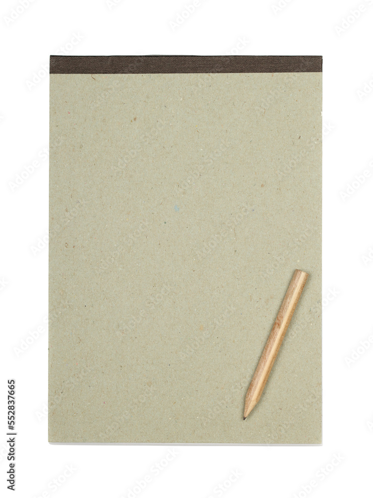 Cardboard notepad with a pencil, PNG clipart isolated on transparent ...