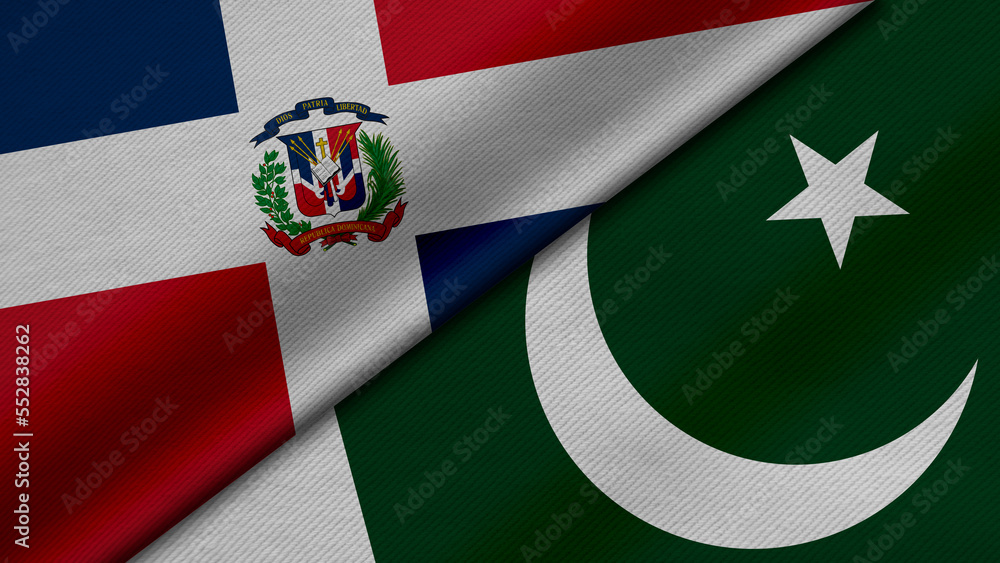 3D Rendering of two flags from Dominican Republic and Republic of ...