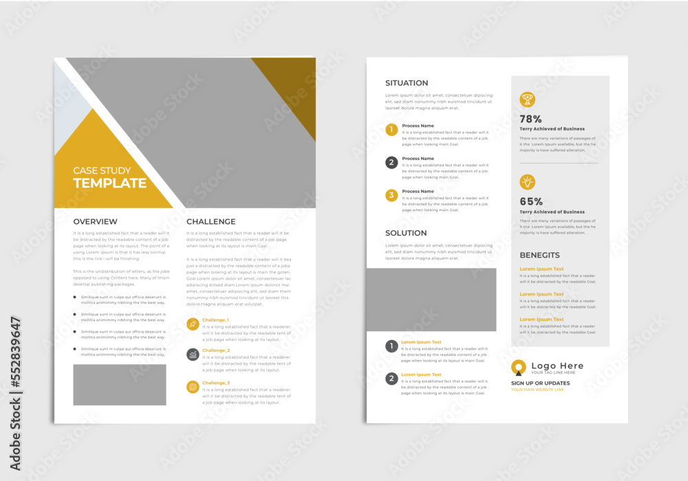 Corporate Business Modern Minimal Professional Case Study Layout Design ...