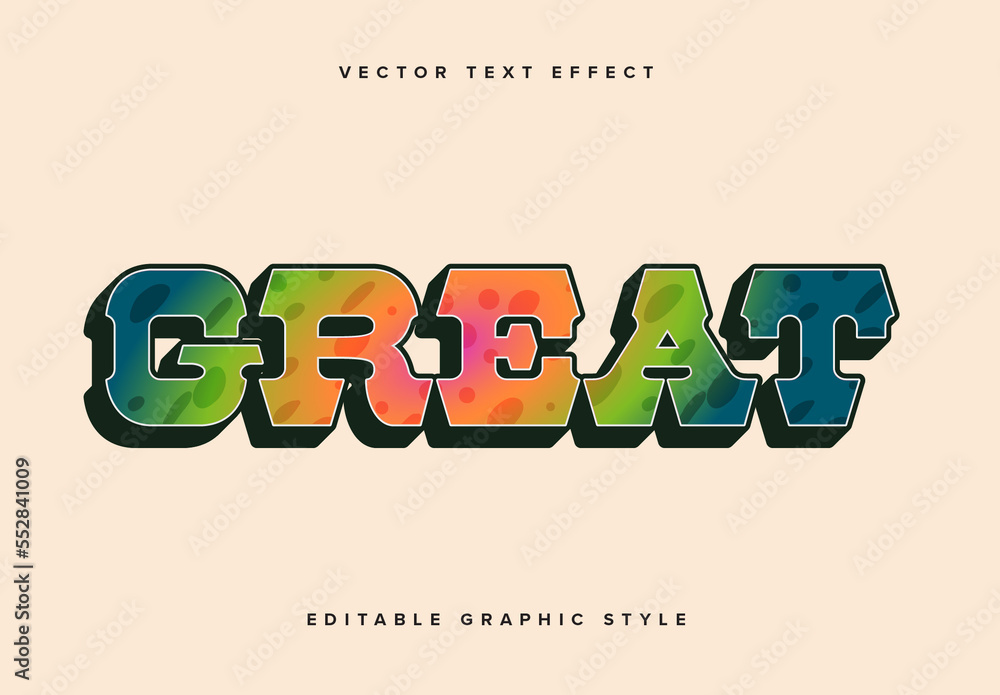 Colourful 3D Text Effect Mockup Stock Template | Adobe Stock