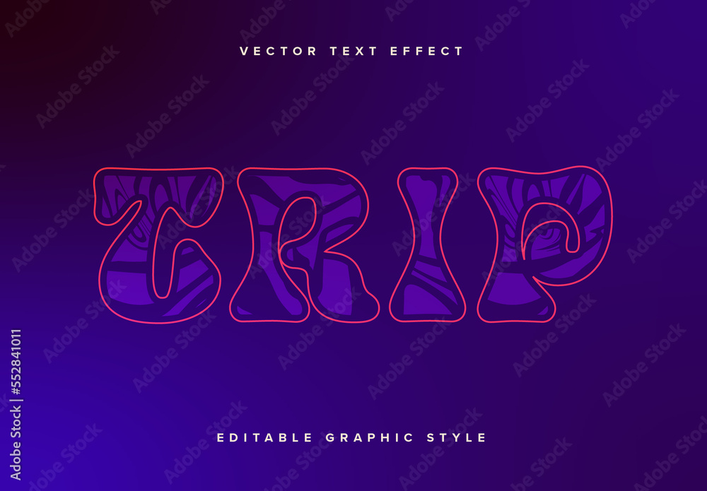 Trippy Text Effect Mockup Stock Template | Adobe Stock