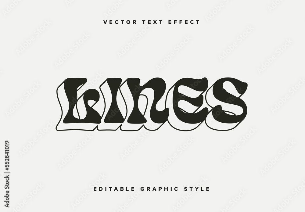 Simple 3D Outlined Text Effect Mockup Stock Template | Adobe Stock