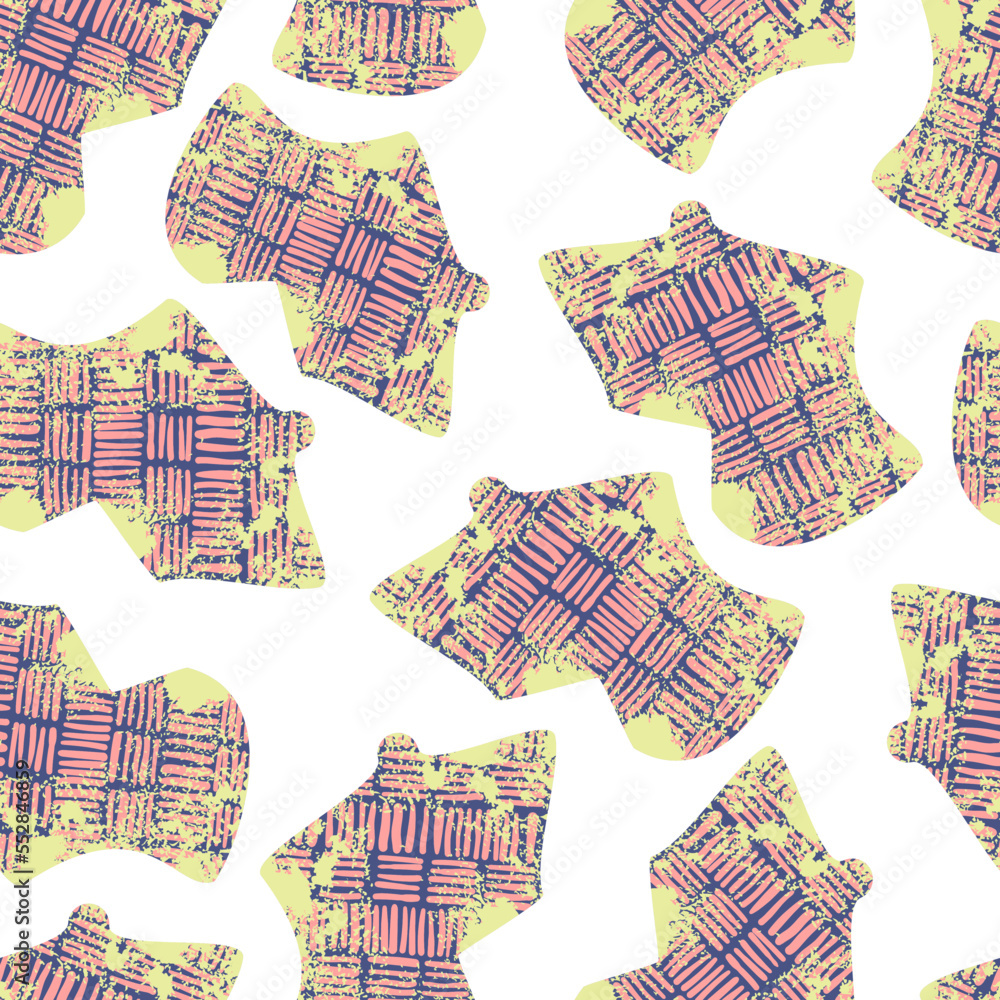 Seamless texture of flat shape in dark blue with a shabby light green ...