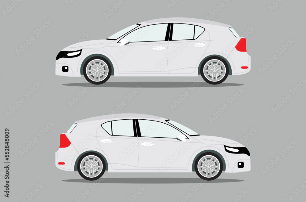 Car design of side view vector illustration. 3d white luxury isolated ...