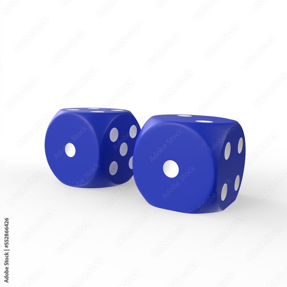 blue dice isolated on white background Stock Illustration | Adobe Stock